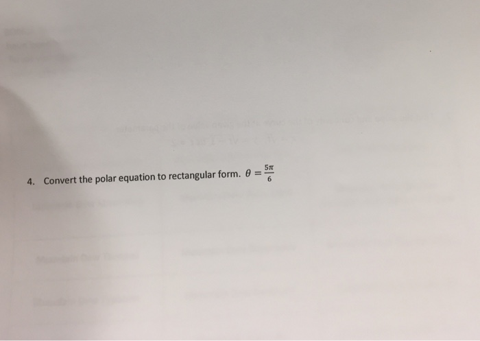 Solved Convert the polar equation to rectangular form. theta | Chegg.com
