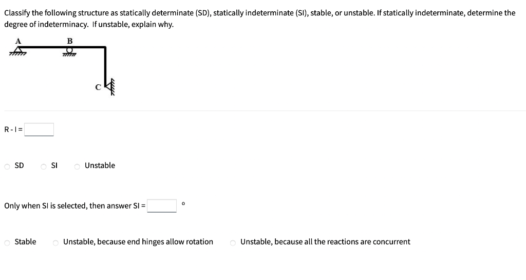 Solved Classify the following structure as statically | Chegg.com