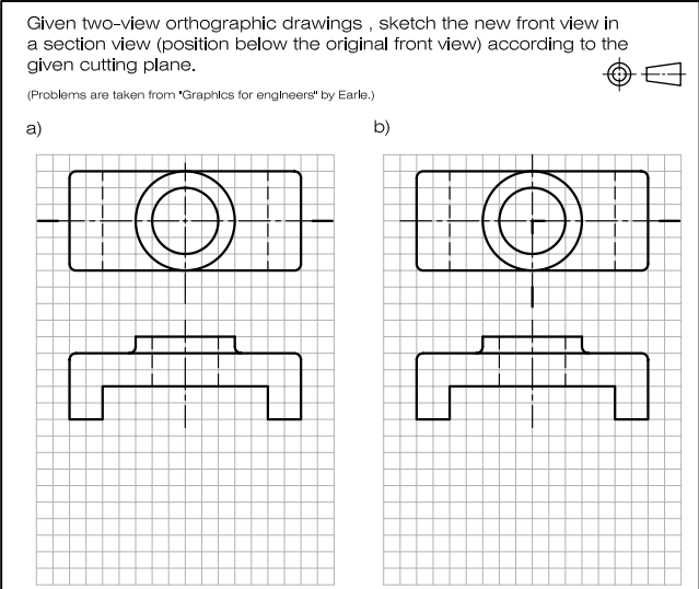 Solved Given two-view orthographic drawings, sketch the new | Chegg.com