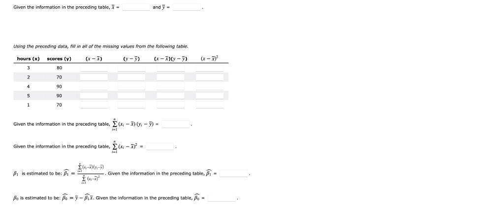 Solved 16. Performing simple linear regression by hand | Chegg.com