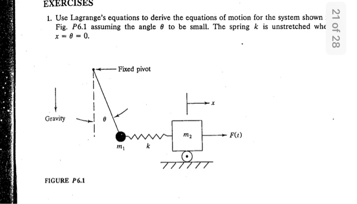 Solved Exercises 1 Use Lagranges Equations To Derive The