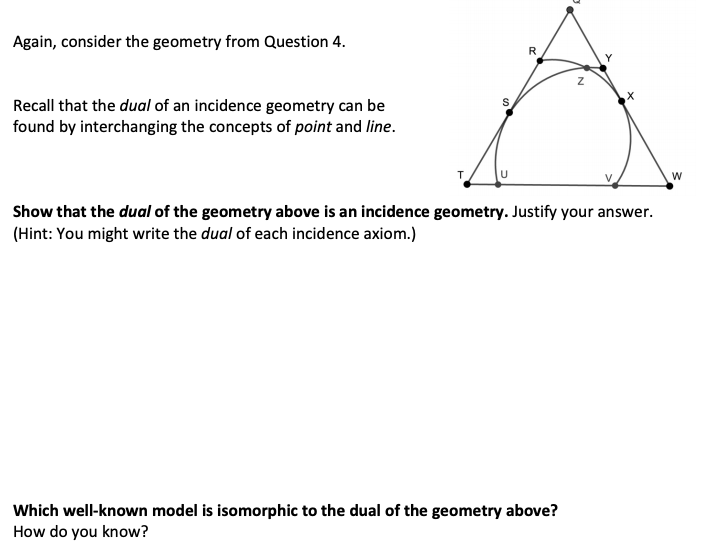 Again, consider the geometry from Question 4. R Y Z S | Chegg.com