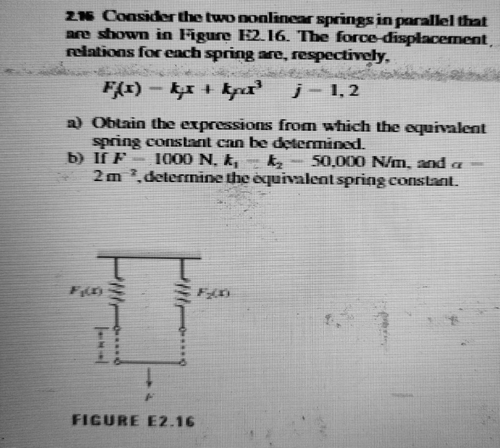Solved 21 Consider the two online springs in parallel that | Chegg.com