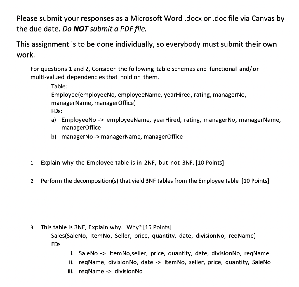 Solved Please submit your responses as a Microsoft Word | Chegg.com