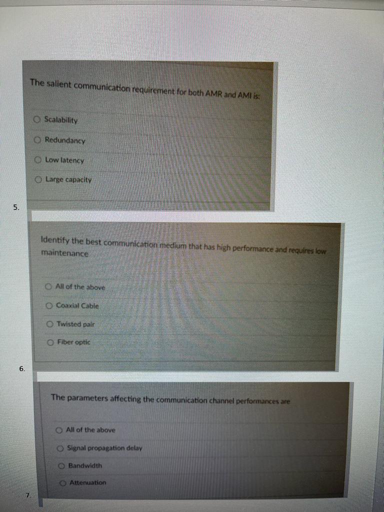 Solved The salient communication requirement for both AMR | Chegg.com