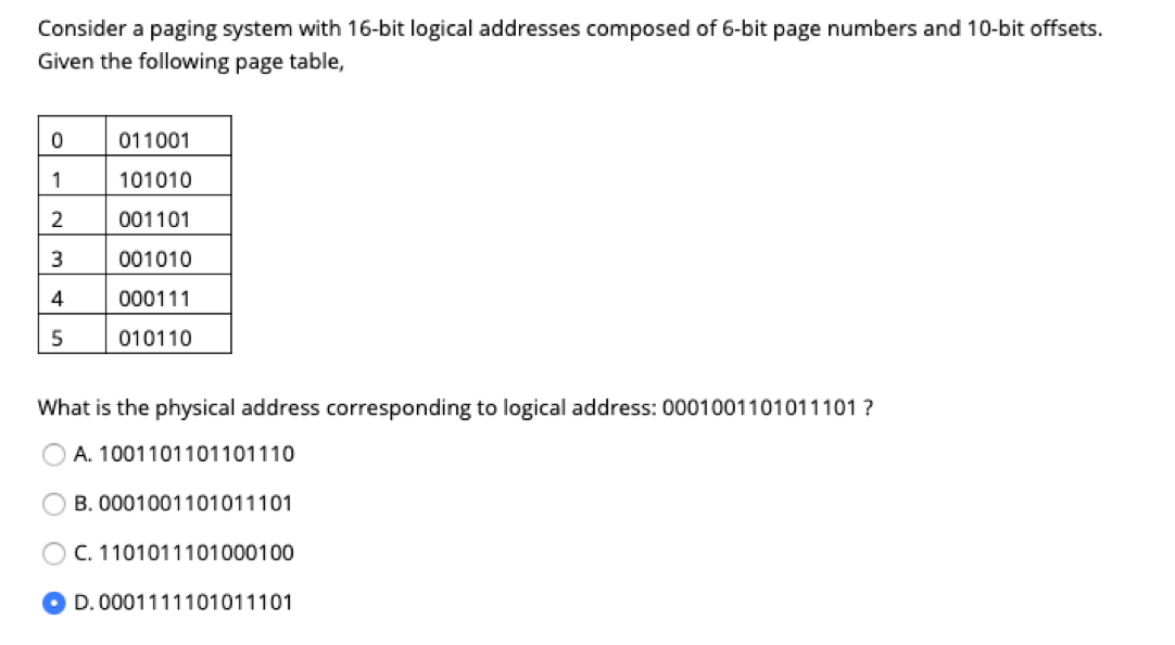 Solved Consider a paging system with 16-bit logical | Chegg.com