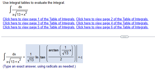 Solved Use integral tables to evaluate the integral. | Chegg.com