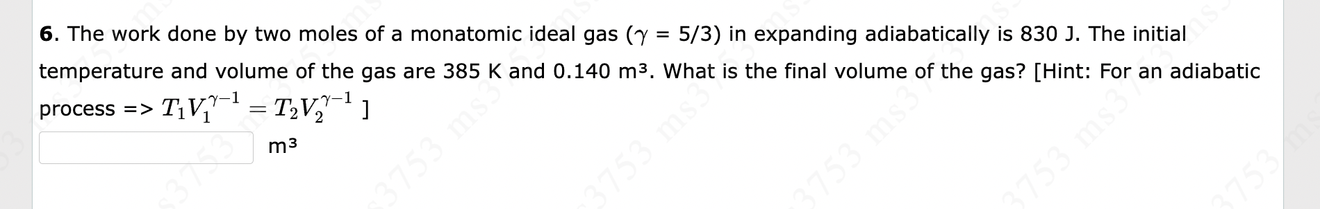 Solved The work done by ﻿two moles of ﻿a monatomic ideal gas | Chegg.com