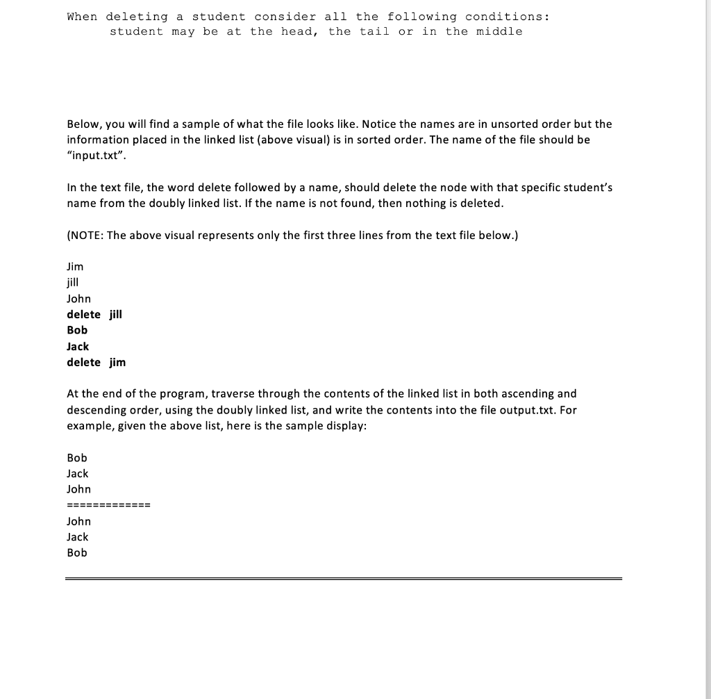 Solved Write a program that reads a list of students (first | Chegg.com