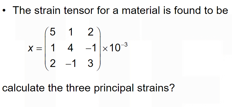 Solved - The strain tensor for a material is found to be | Chegg.com