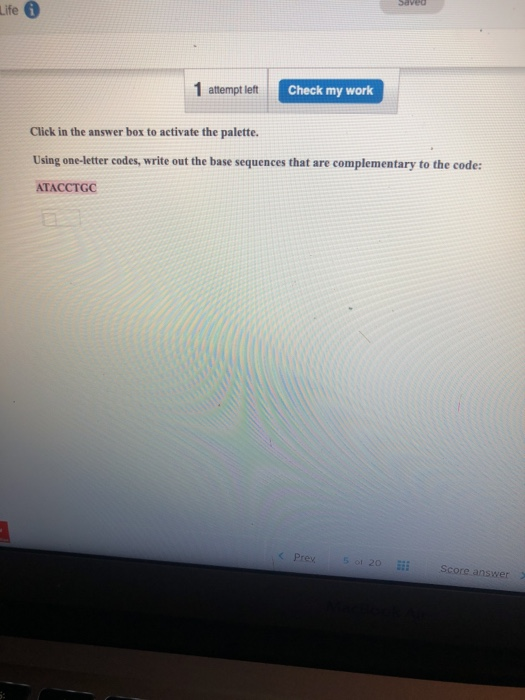 Solved Life 1 attempt left Check my work Click in the answer | Chegg.com