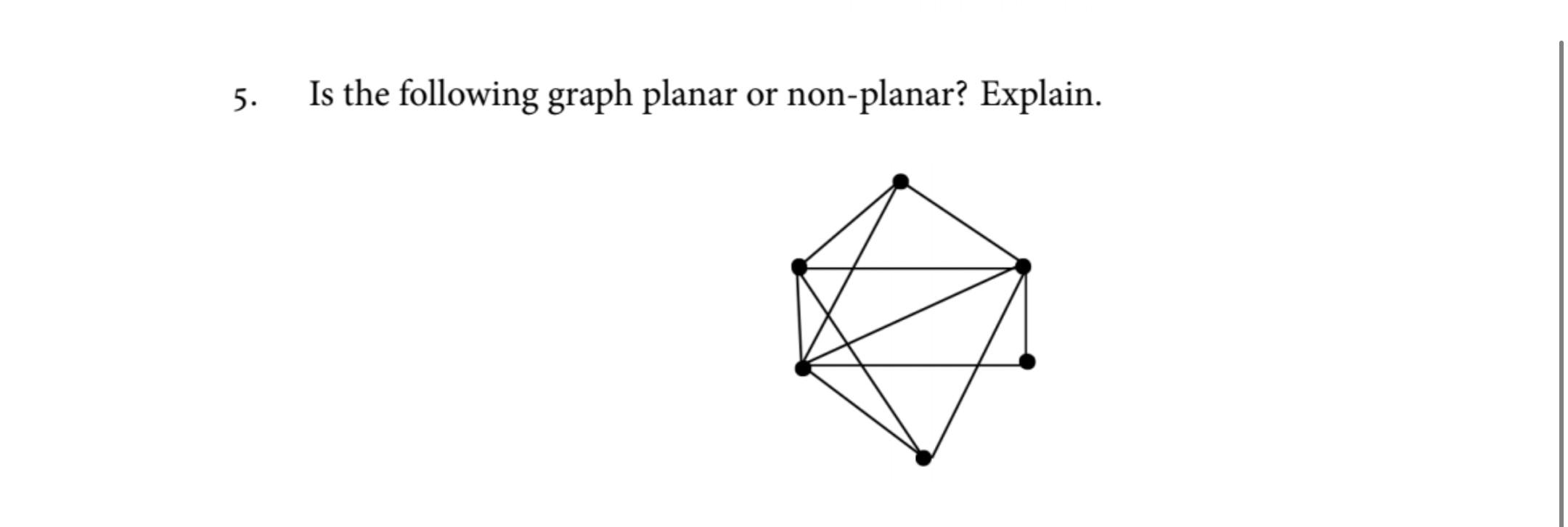 Solved 5. Is the following graph planar or non-planar? | Chegg.com