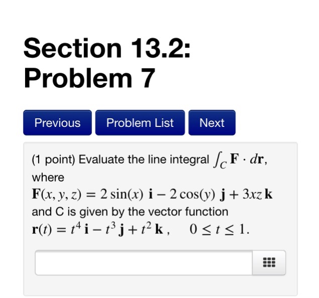 Solved Section 13.2 Problem 7 Previous Problem List Next (1 | Chegg.com