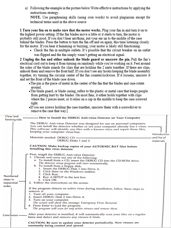 Solved a) Following the example in the picture below Write | Chegg.com