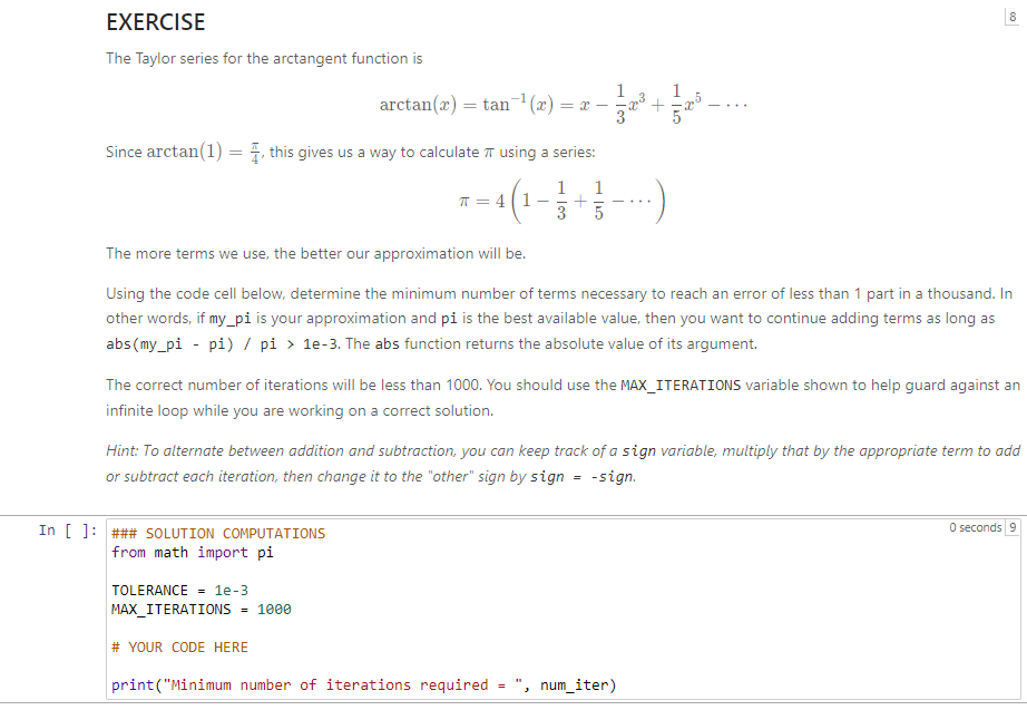 8 203 EXERCISE The Taylor series for the arctangent | Chegg.com