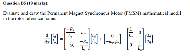 Solved Evaluate and draw the Permanent Magnet Synchronous | Chegg.com