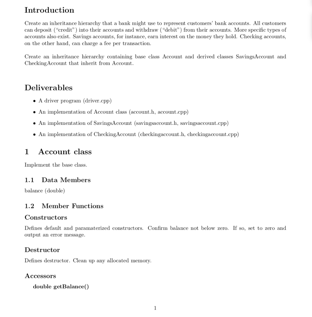 Solved Introduction Create an inheritance hierarchy that a | Chegg.com