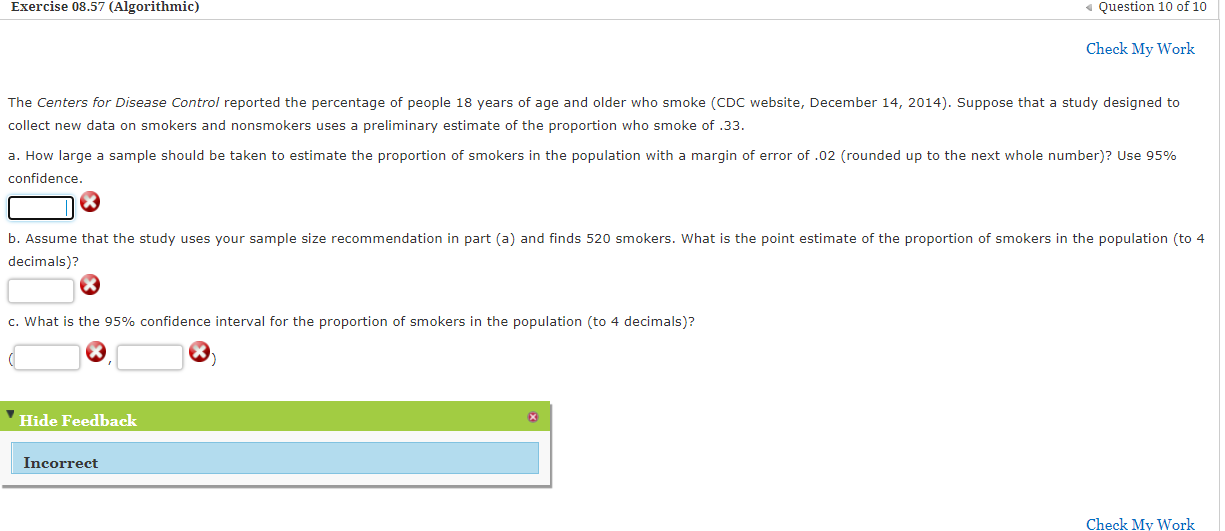 Solved Exercise 08.57 (Algorithmic) Question 10 of 10 Check | Chegg.com