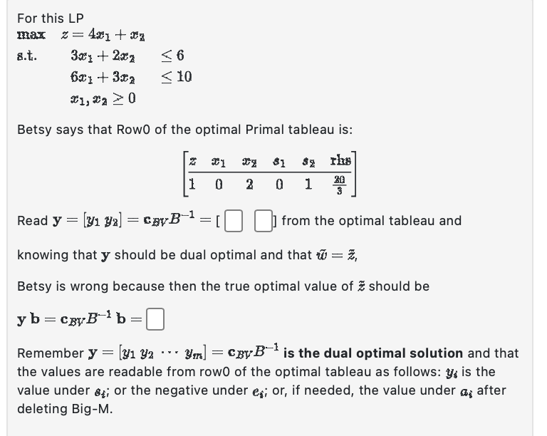 Solved max s.t. z=4x1+x23x1+2x2≤66x1+3x2≤10x1,x2≥0 Betsy | Chegg.com