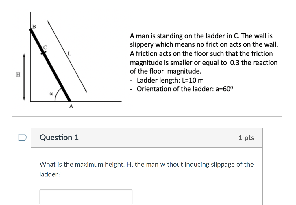 Solved A man is standing on the ladder in C. The wall is | Chegg.com