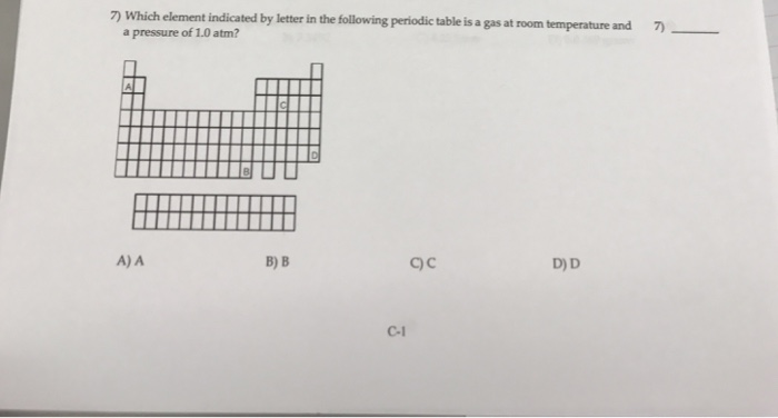 Solved Which element indicated by letter in the following | Chegg.com