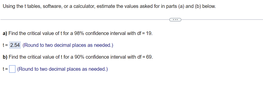 Solved Using the t tables, software, or a calculator, | Chegg.com