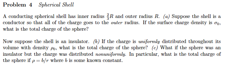Solved A conducting spherical shell has inner radius 32R and | Chegg.com