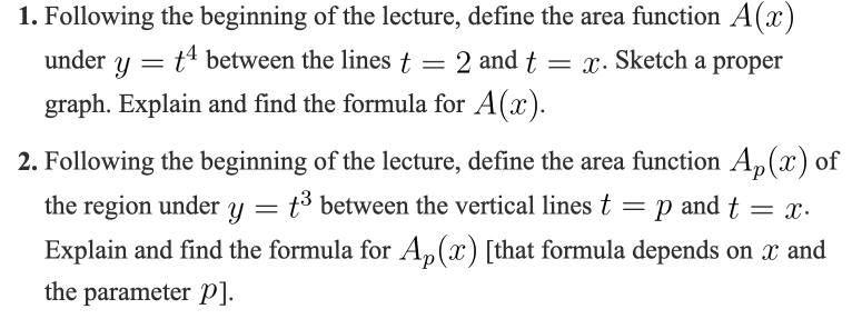 Solved 1. Following the beginning of the lecture, define the | Chegg.com