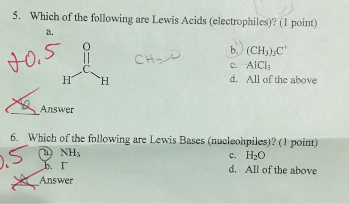 Solved 5. Which of the following are Lewis Acids | Chegg.com