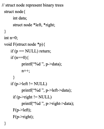 // struct node represent binary treesFunction FO | Chegg.com
