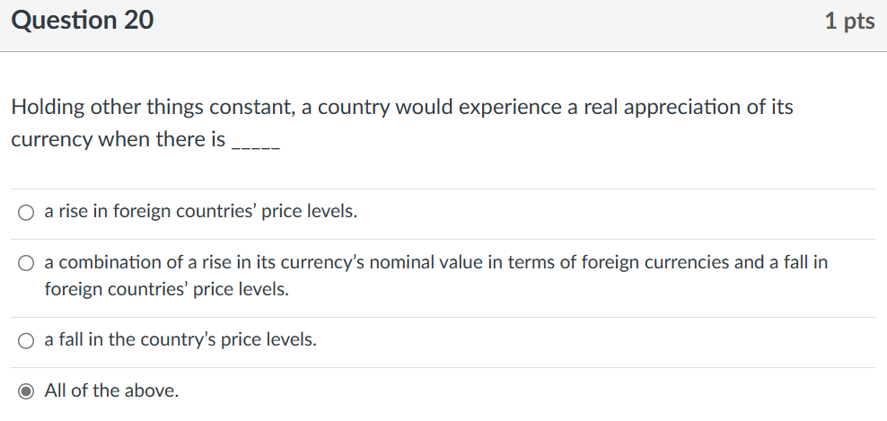 Solved Holding other things constant, a country would | Chegg.com