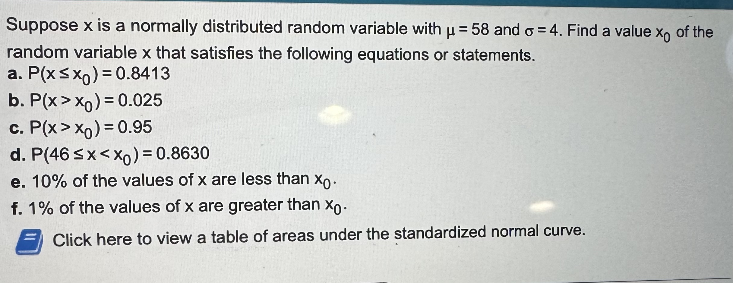 Solved Suppose X Is A Normally Distributed Random Variable