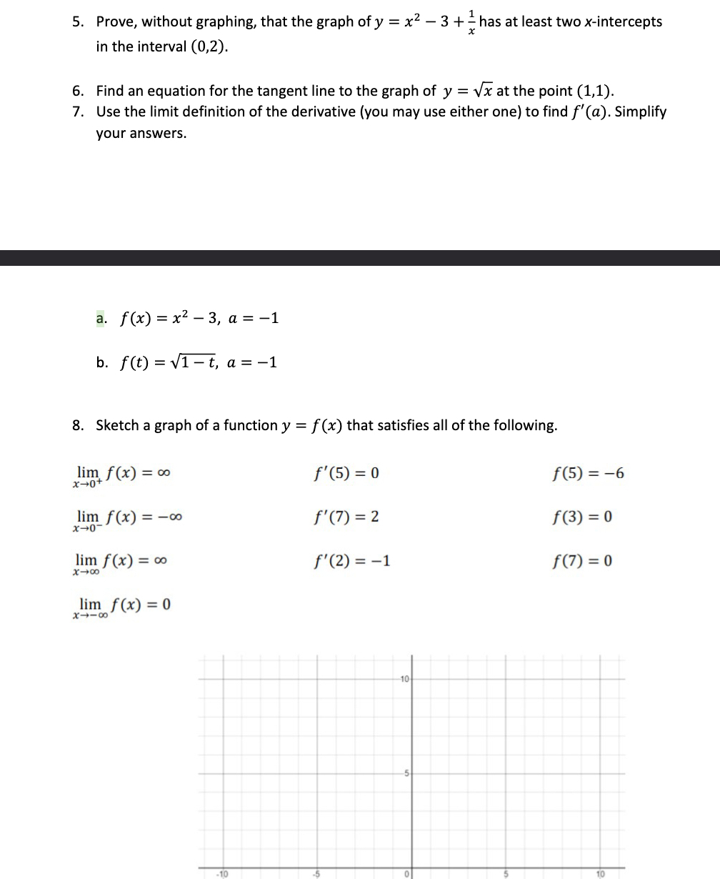 Solved Prove, without graphing, that the graph of y=x2-3+1x | Chegg.com