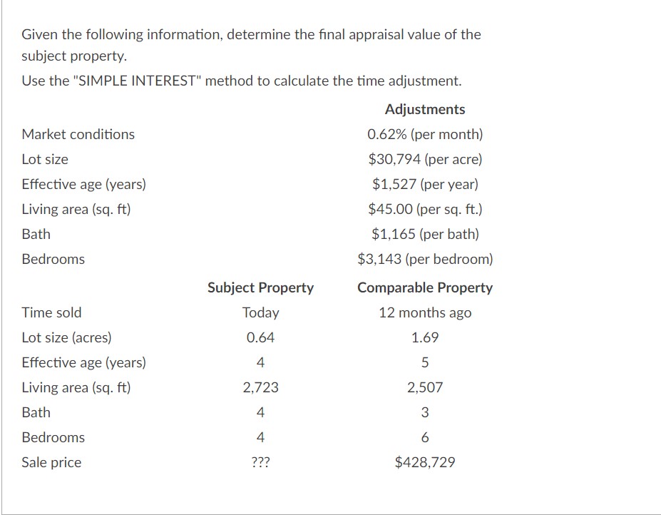 Solved Given the following information, determine the final | Chegg.com