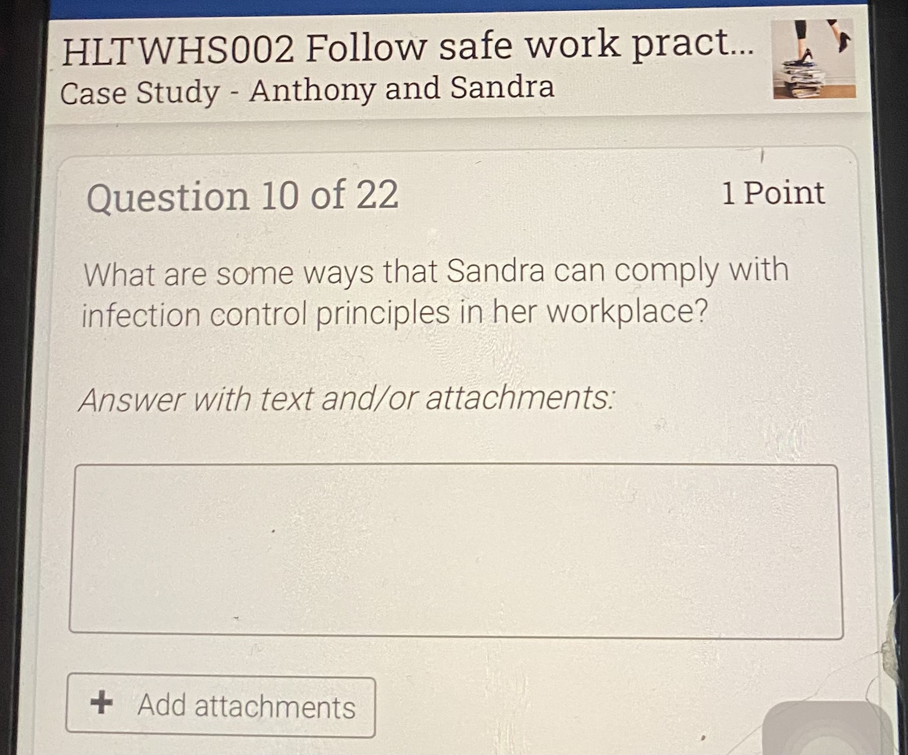 Solved HLTWHS002 ﻿Follow safe work pract...Case Study - | Chegg.com