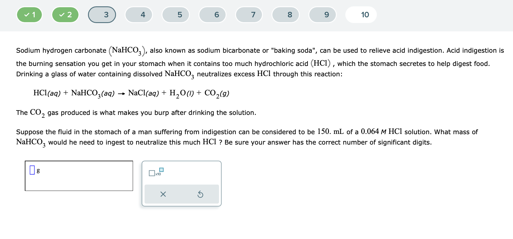 Solved Sodium hydrogen carbonate (NaHCO3), also known as | Chegg.com