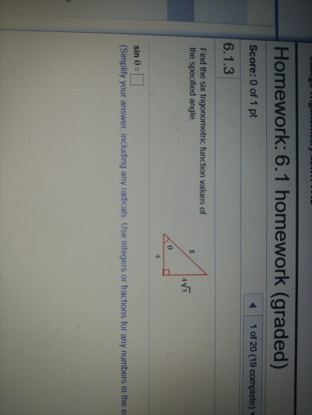 Solved Homework: 6.1 homework (graded) Score: 0 of 1 pt 1 of | Chegg.com