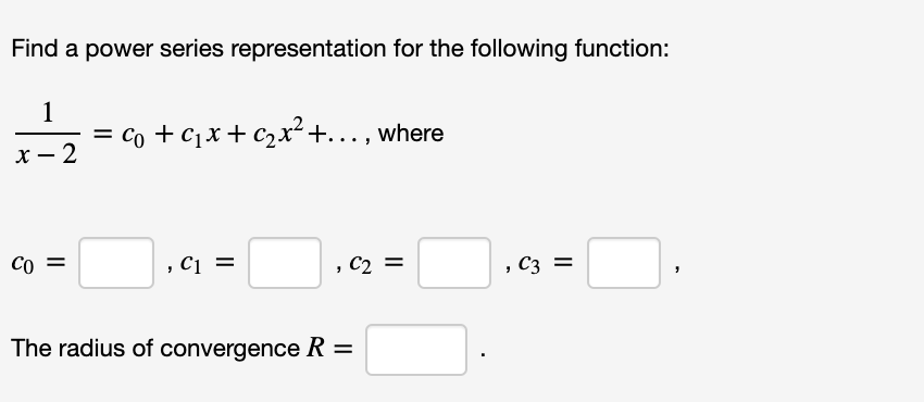 Solved Find a power series representation for the following | Chegg.com