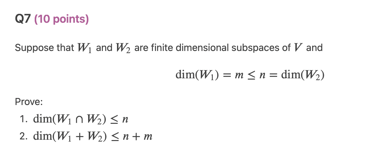 Solved Suppose that W1 and W2 are finite dimensional | Chegg.com