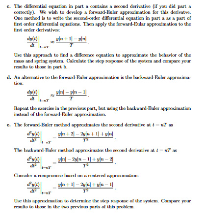 Solved The following figure illustrates a mass and spring | Chegg.com