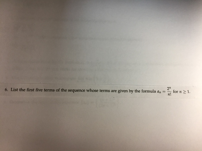 Solved List the first five terms of the sequence whose terms | Chegg.com