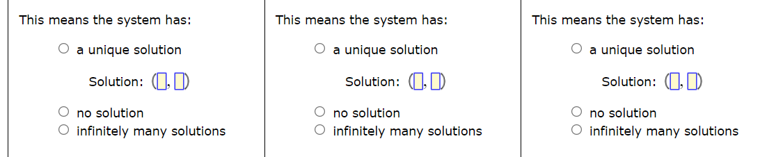 Solved For each system of linear equations shown below, | Chegg.com