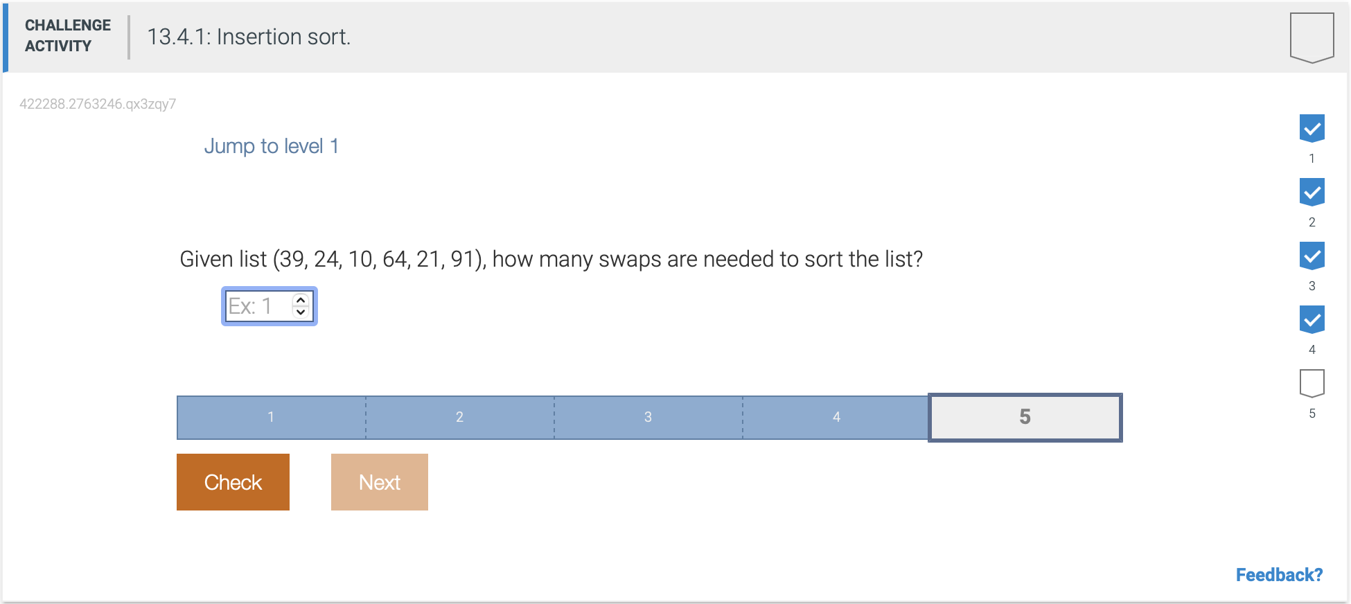 Solved Given list (39,24,10,64,21,91), how many swaps are | Chegg.com