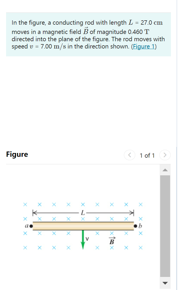 Solved In the figure, a conducting rod with length L=27.0 cm | Chegg.com