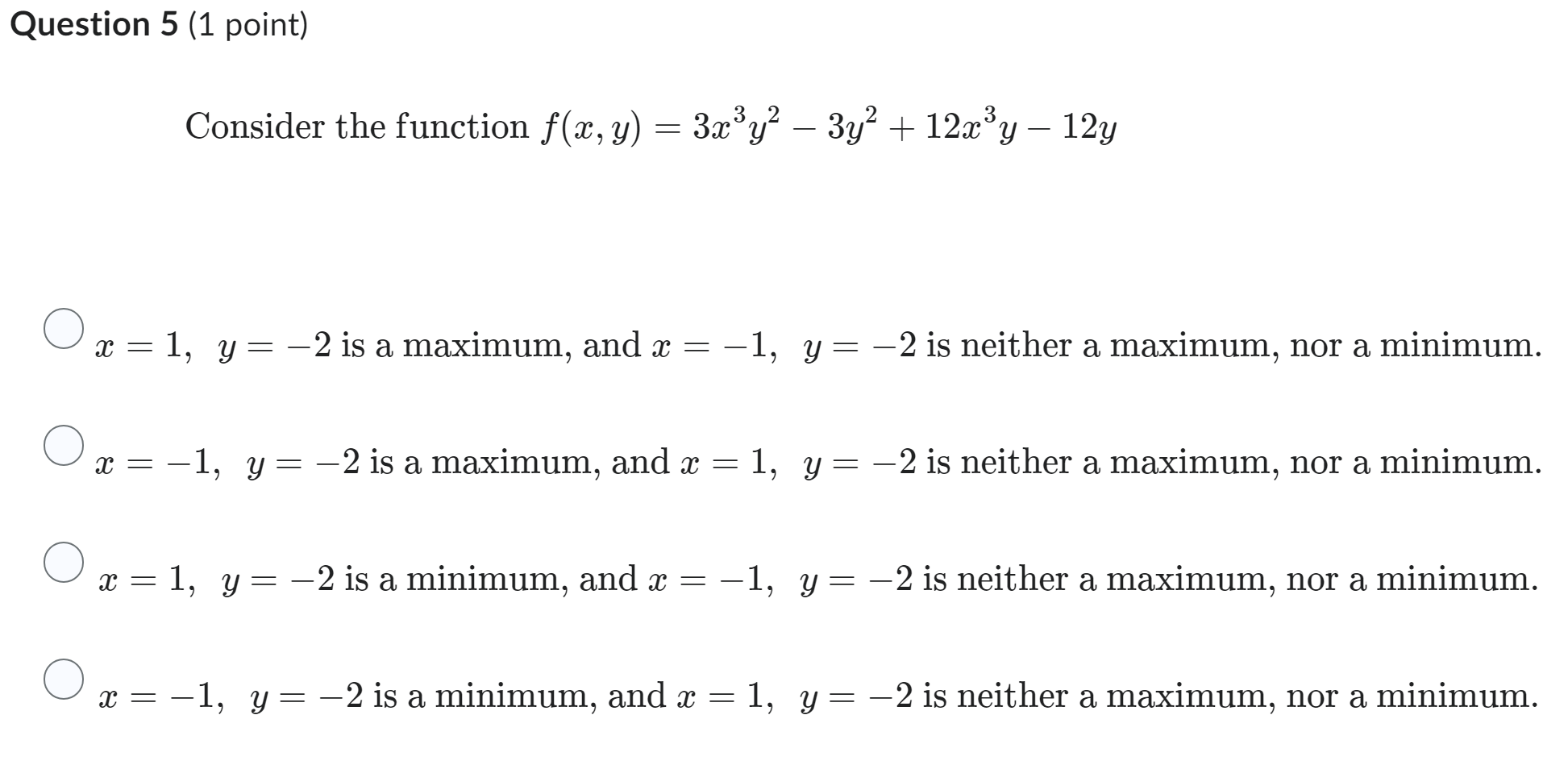 Solved Question 5 (1 ﻿point)Consider the function | Chegg.com