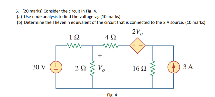 Solved 5. (20 marks) Consider the circuit in Fig. 4. (a) Use | Chegg.com