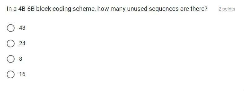 Solved In a 4B-6B block coding scheme, how many unused | Chegg.com