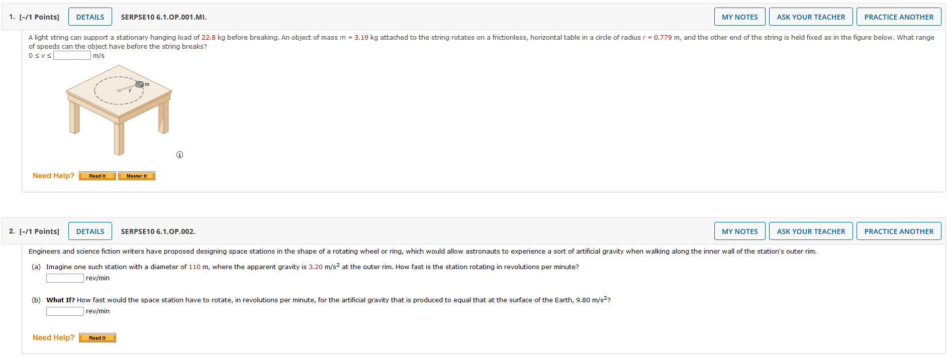 Solved of speeds can the object have before the string | Chegg.com