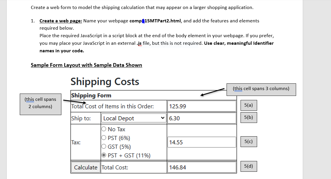 Solved 1. Create your Webpage: a. Create a web page named | Chegg.com