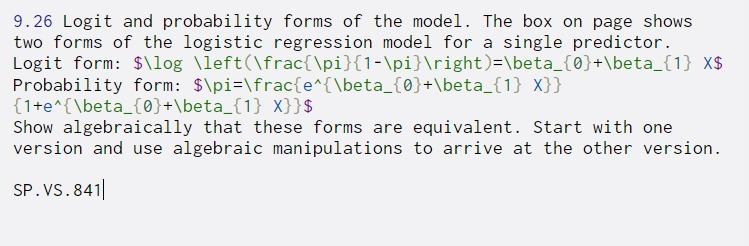 Solved 9.26 Logit and probability forms of the model. The | Chegg.com